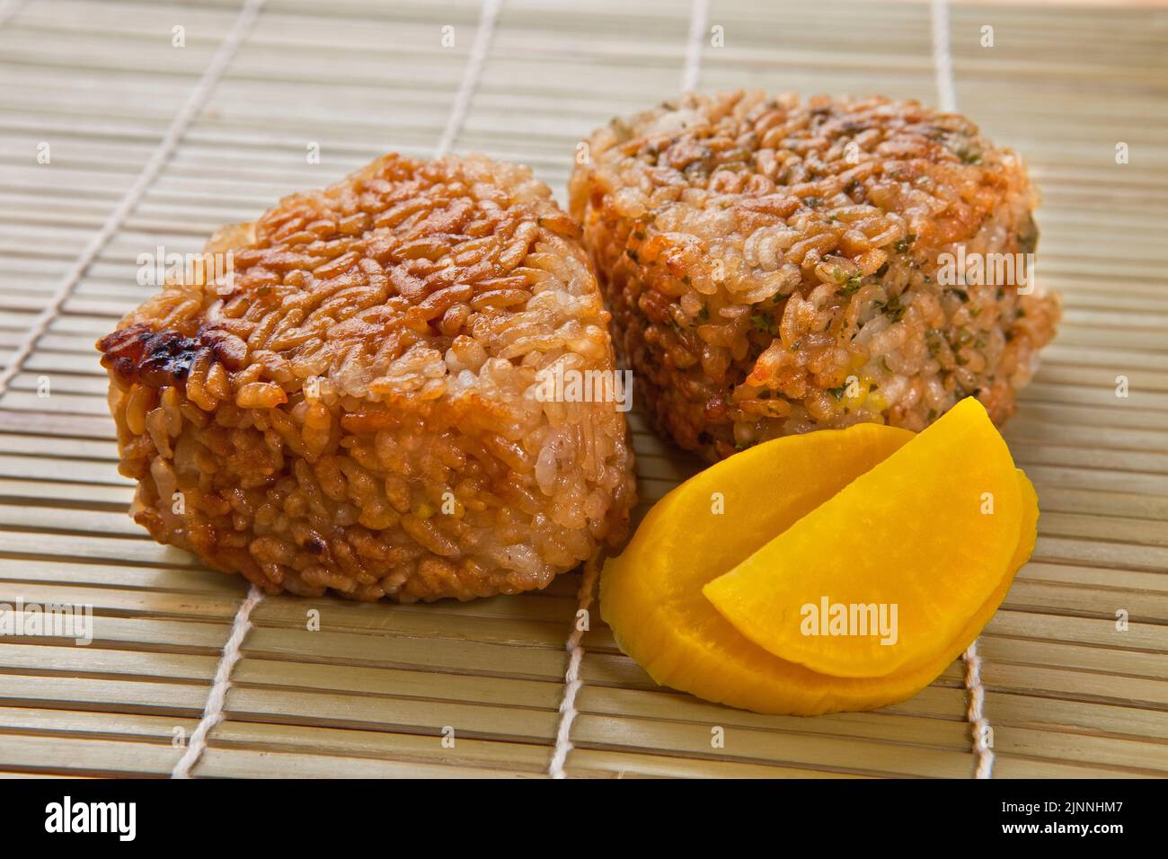 Yaki onigiri grilled rice cakes pickled daikon radish Tokyo Japan 1 ...