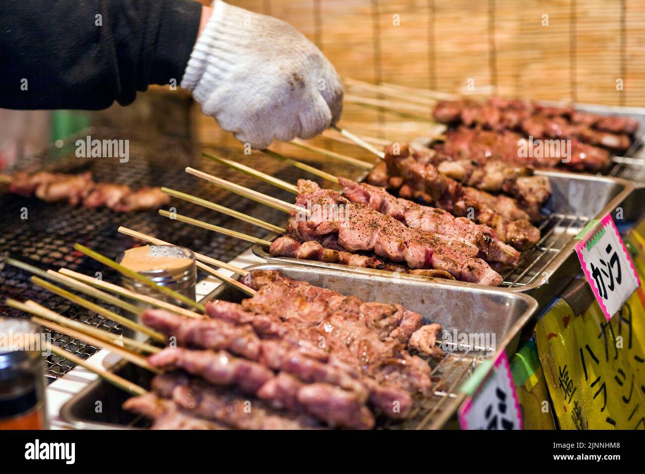 Yakitori stand Asakusa Tokyo Japan Stock Photo - Alamy