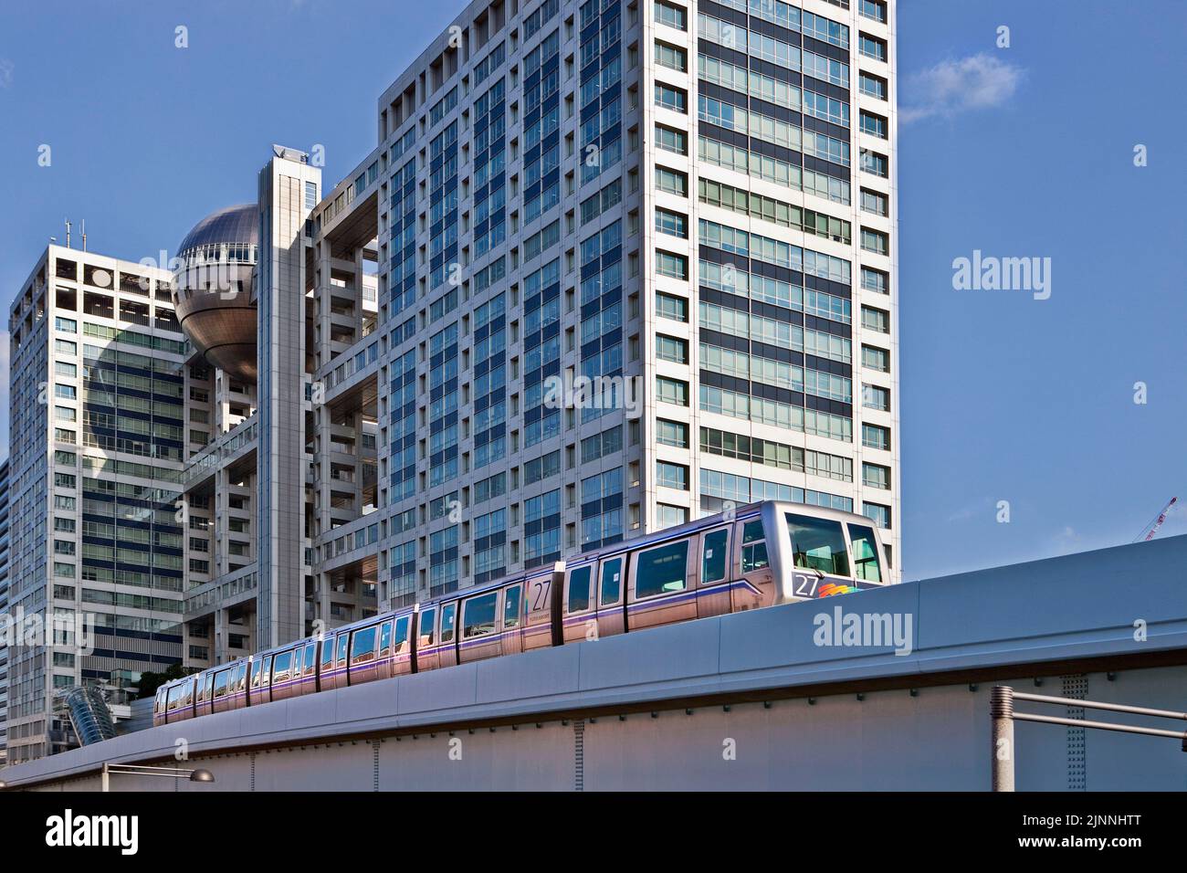 Yurikamome automated elevated train departing Odaiba Tokyo Japan Stock ...