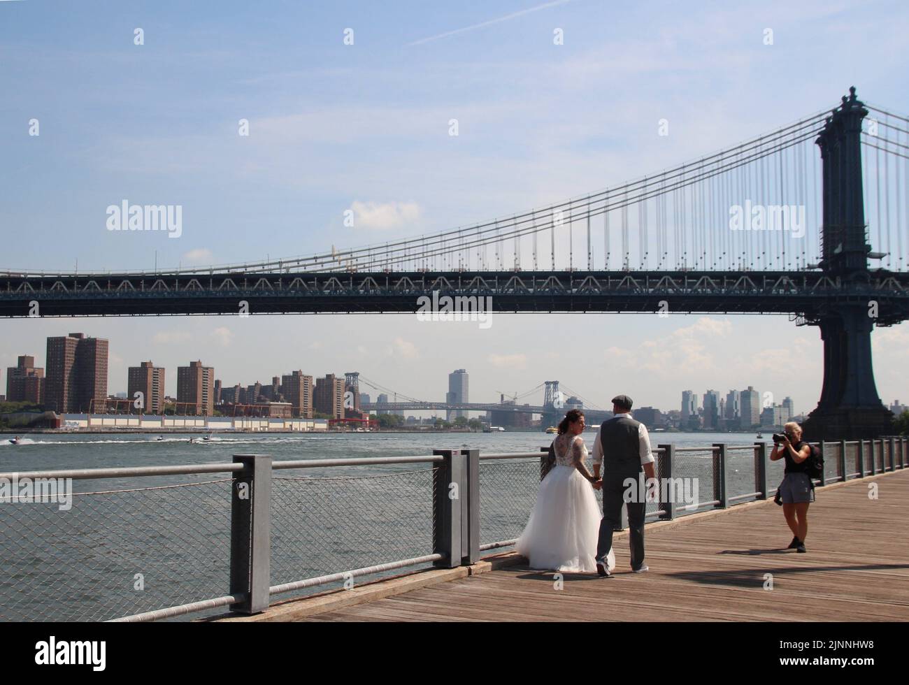 New York, USA. 02nd Aug, 2022. The bride and groom Annika Heisig and ...