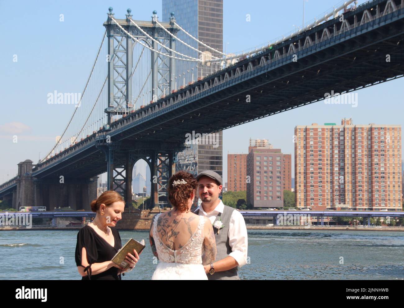 New York, USA. 02nd Aug, 2022. Wedding couple Annika Heisig and Patrick ...