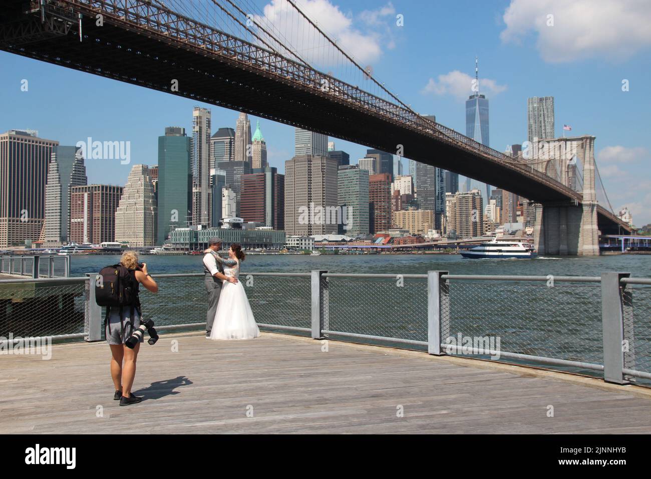 New York, USA. 02nd Aug, 2022. The bride and groom Annika Heisig and ...