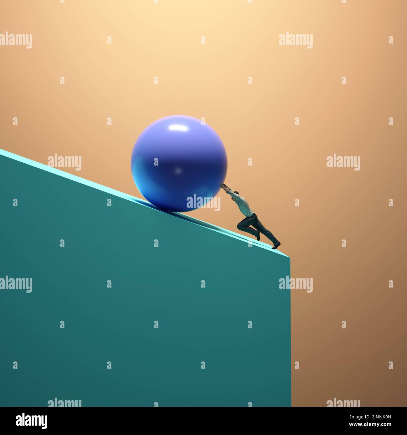 Pushing ball uphill hi-res stock photography and images - Alamy