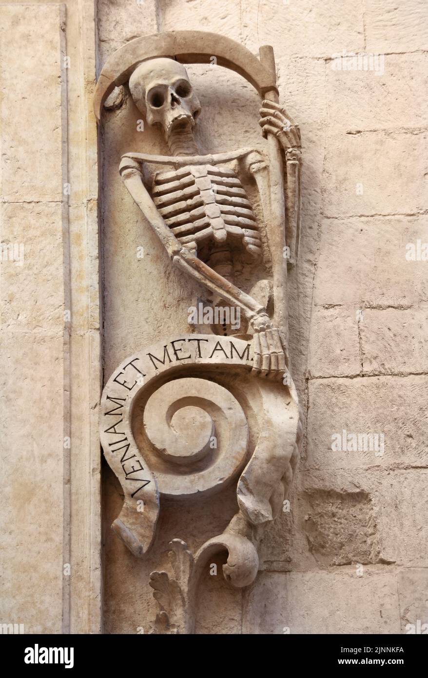 Grim reaper skeleton on Church of Purgatory (1747), Bitonto, Italy ...
