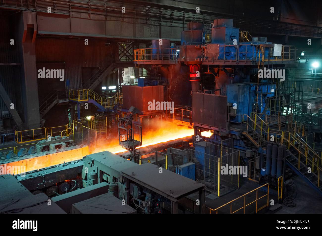 Metallurgical factory in Germany, hot rolled metal conveyor, sheet ...
