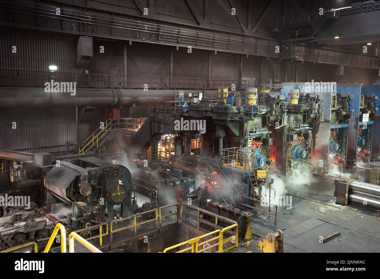 Metallurgical factory in Germany, hot rolled metal conveyor, sheet ...