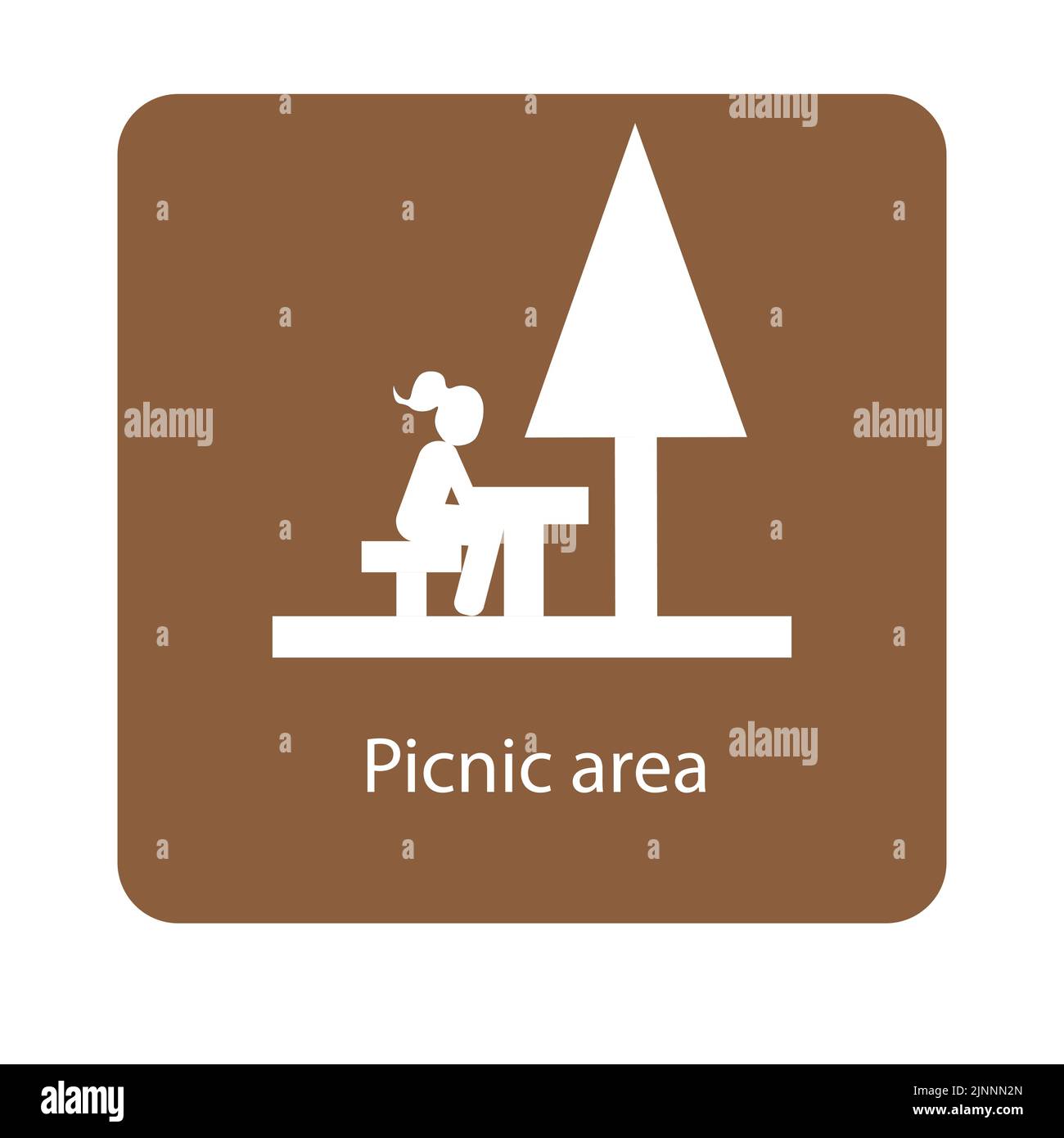 Picnic table under tree Stock Vector Images - Alamy