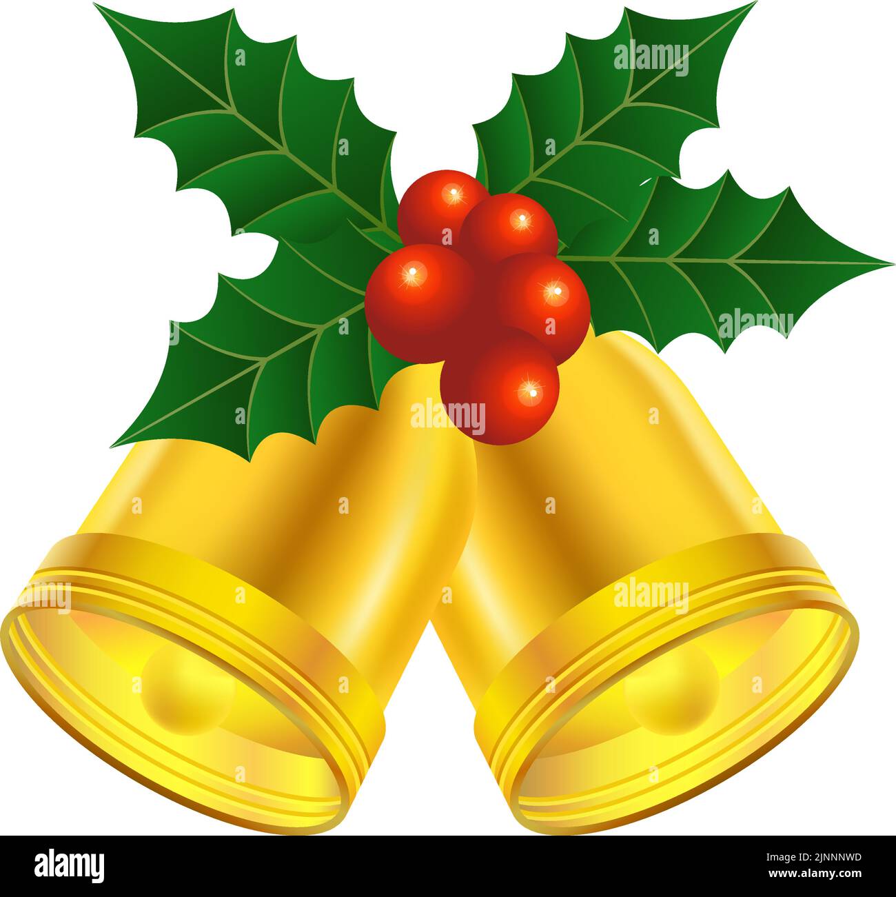 Christmas bells with holly and red berries Stock Vector Image & Art - Alamy