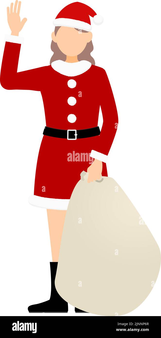 Woman santa hat gift Stock Vector Images - Alamy