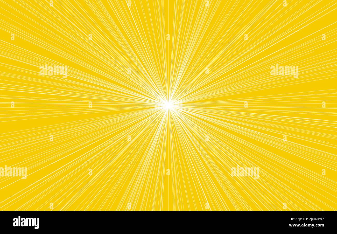 Abstract background, yellow with white effect line radiating from the ...