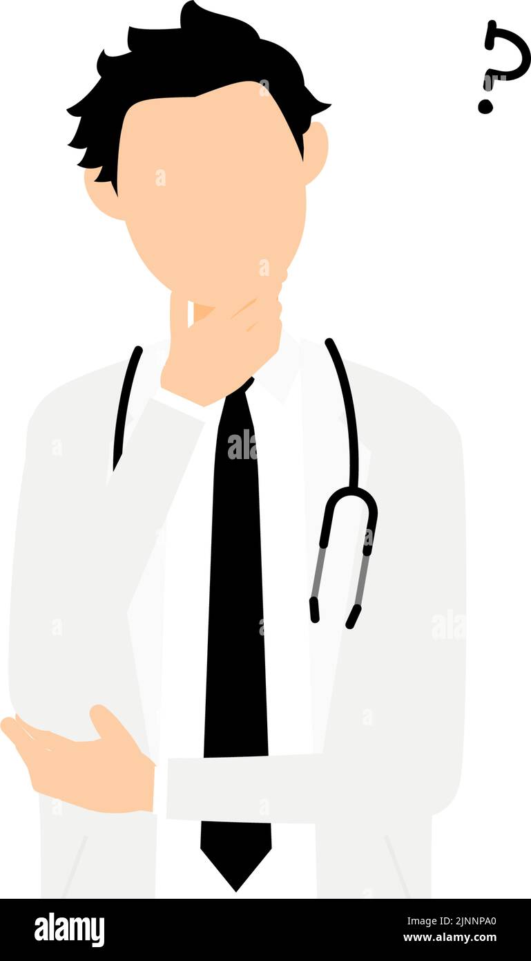 Illustration young doctor question mark hi-res stock photography and ...