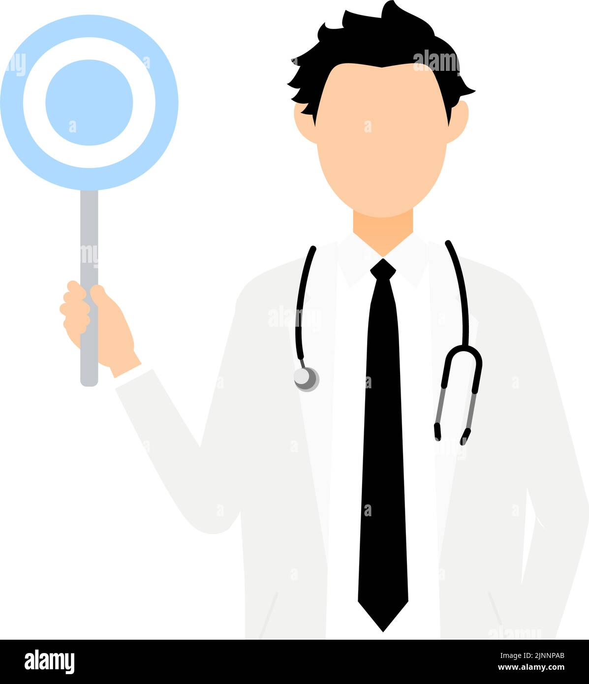 Male doctor in white coat holding circle stick - matching pose Stock ...