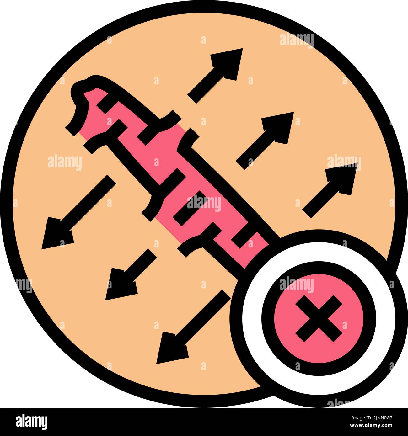 do not stretch scar color icon vector illustration Stock Vector Image ...