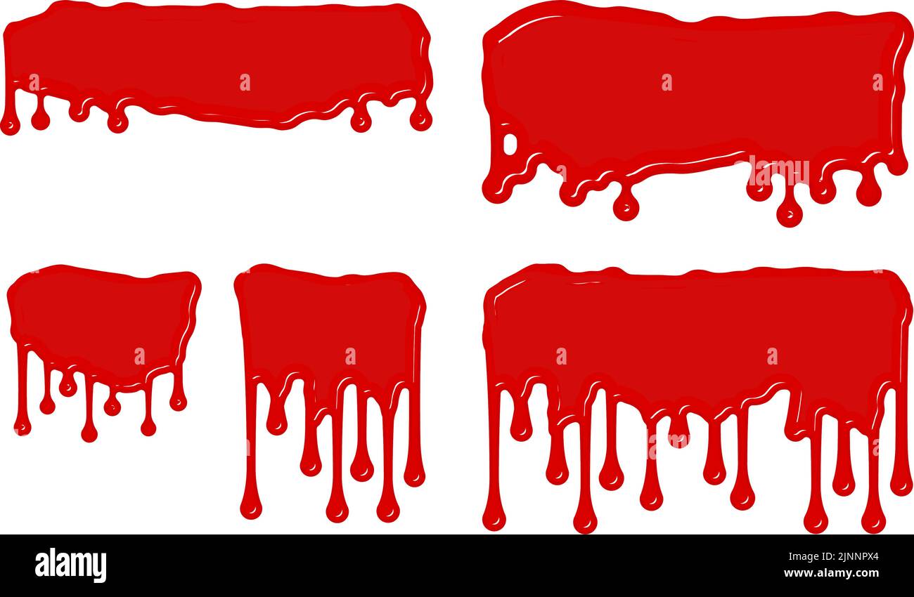 Dripping Blood Illustration Set for Halloween and Horror Designs Stock ...