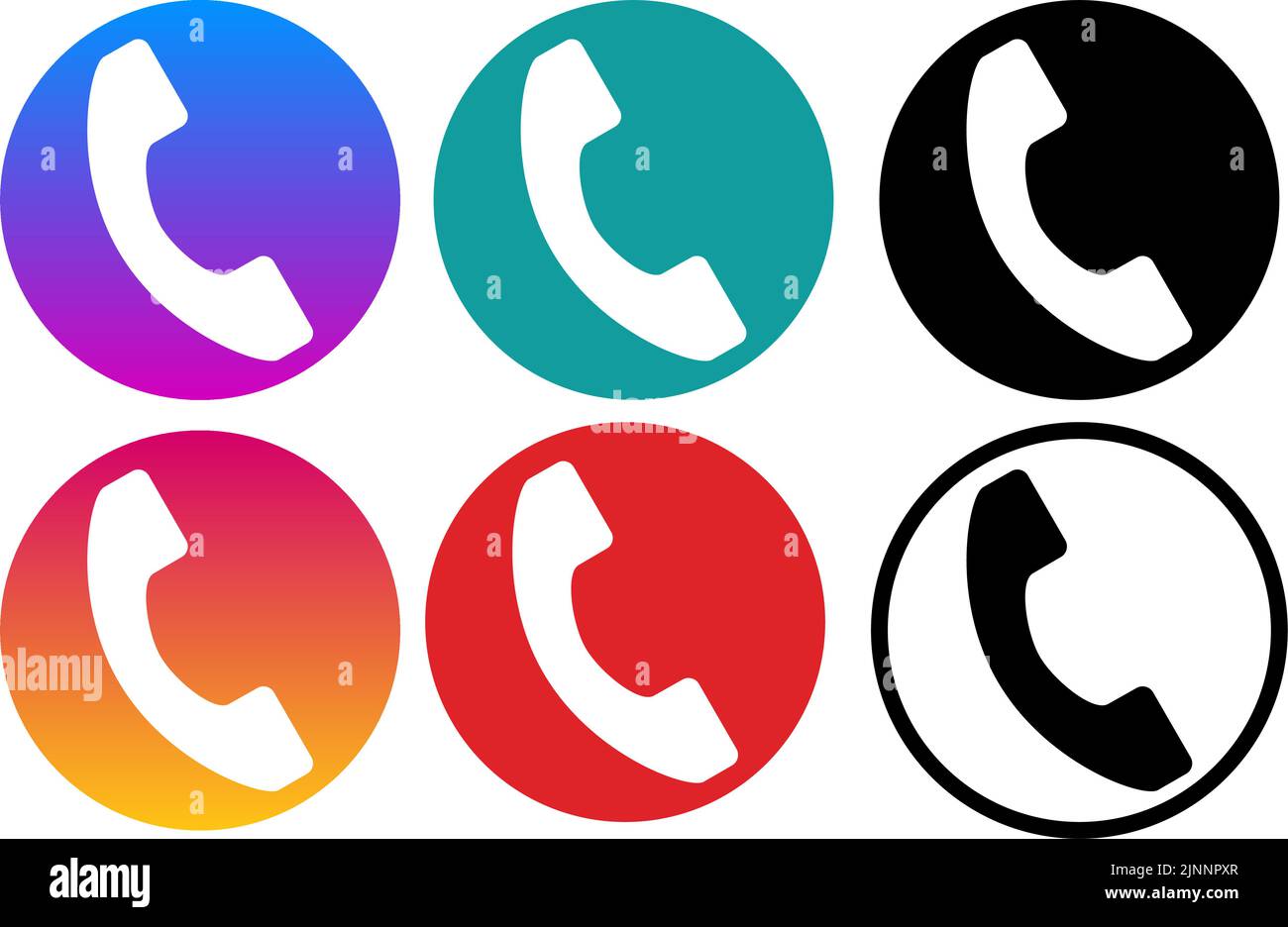 6 types of call icons Stock Vector Image & Art - Alamy