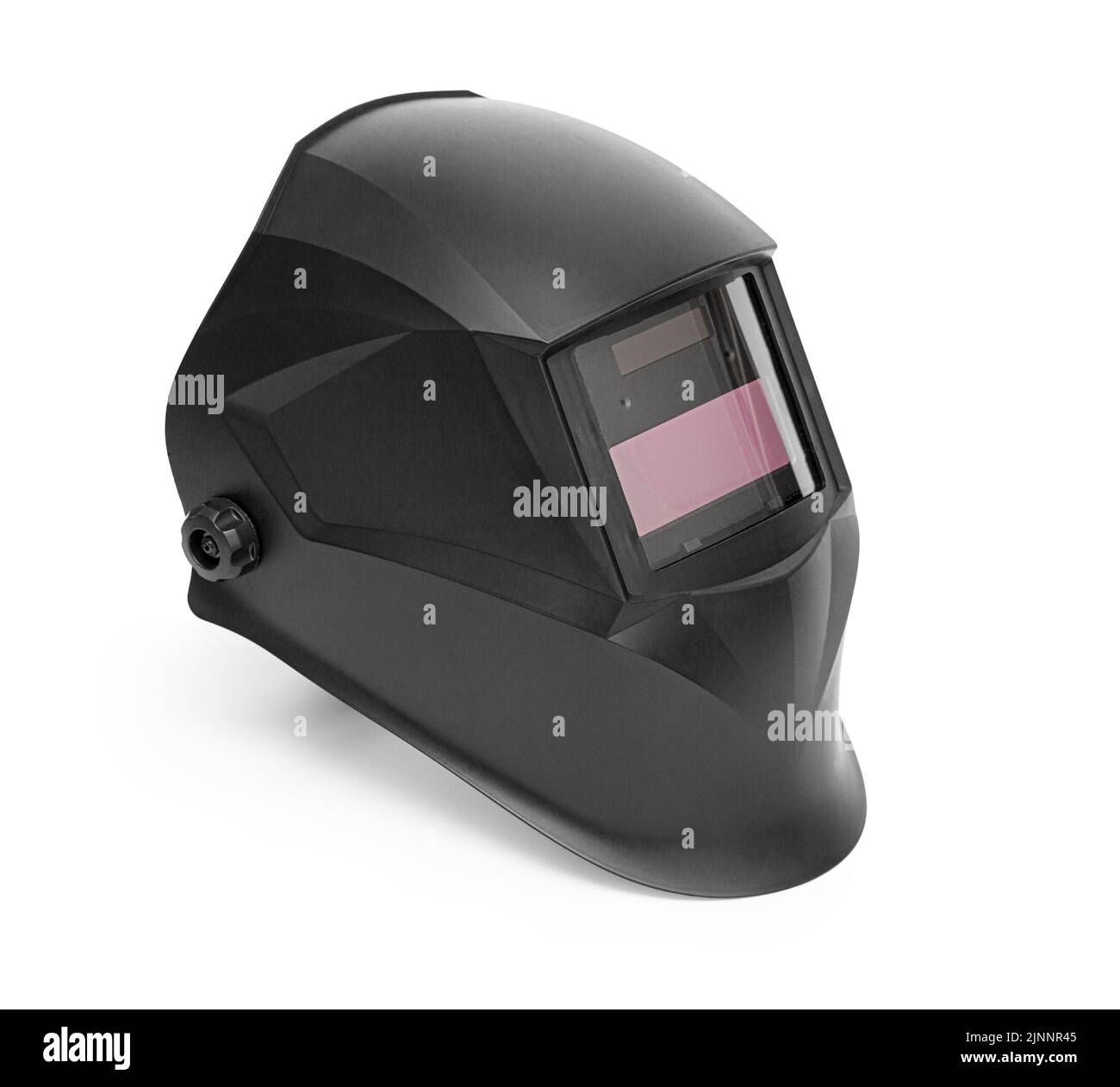 Black Welding Helmet Isolated on White Background. New Welder Mask ...