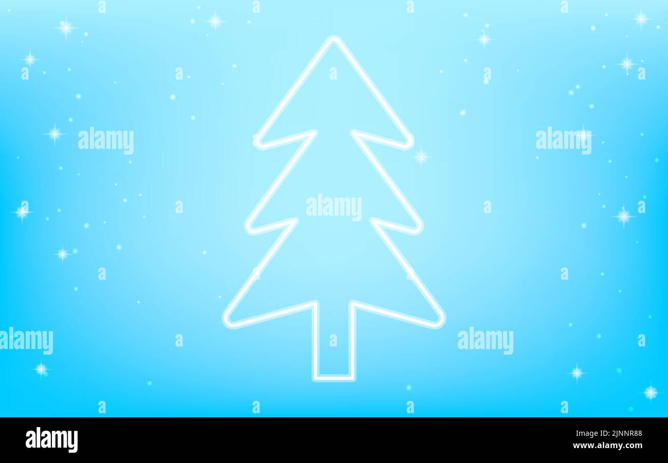 White Christmas, white fir trees and sparkling snow falling background ...