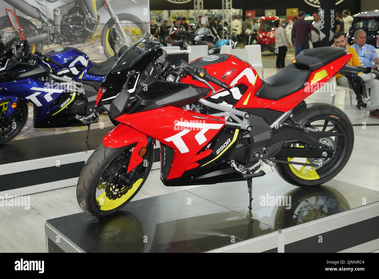 ISTANBUL, TURKEY - APRIL 23, 2022: Yuki motorcycle on display at ...