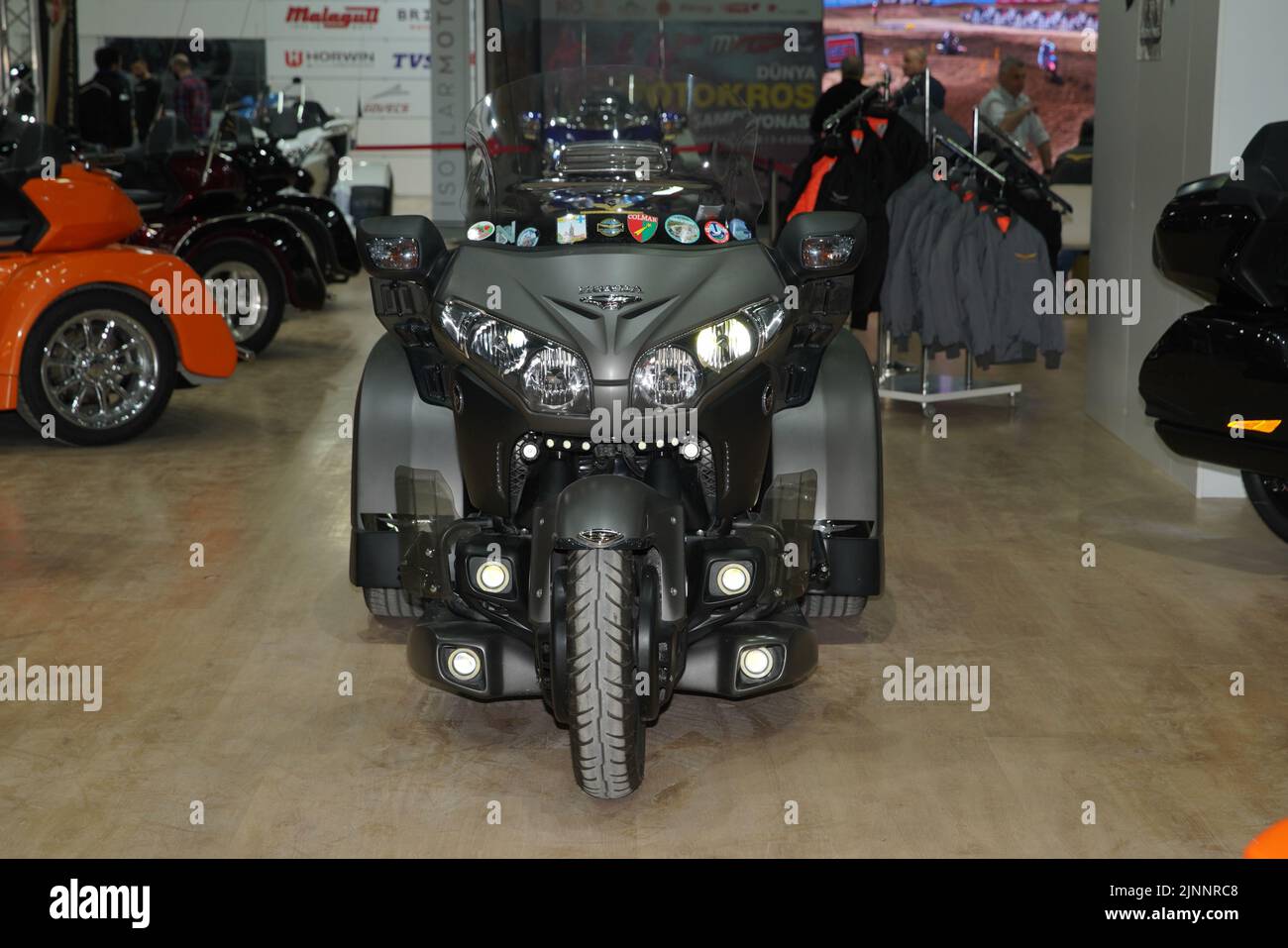 ISTANBUL, TURKEY - APRIL 23, 2022: Honda motorcycle on display at ...