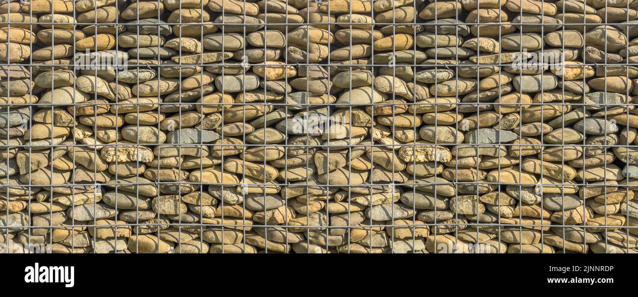 gabion abstract panoramic background texture Stock Photo - Alamy