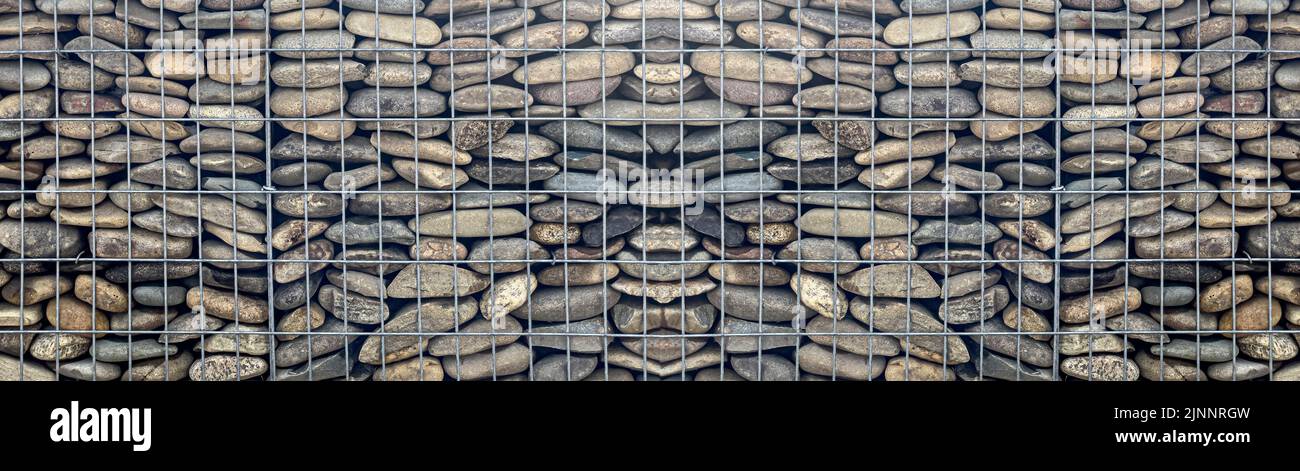 gabion abstract panoramic background texture Stock Photo - Alamy