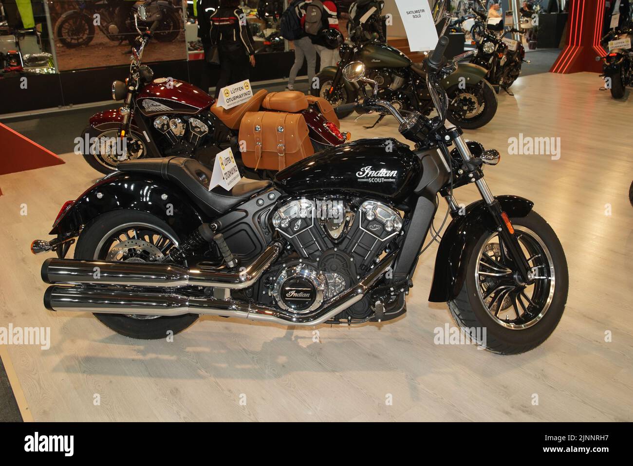 ISTANBUL, TURKEY - APRIL 23, 2022: Indian motorcycle on display at ...