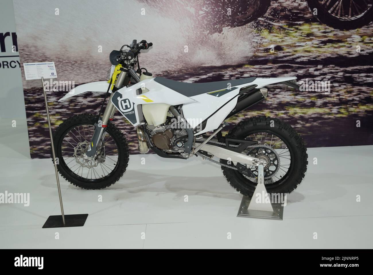 ISTANBUL, TURKEY - APRIL 23, 2022: Husqvarna motorcycle on display at ...