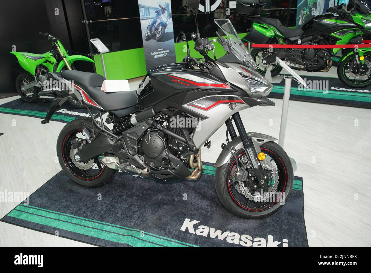 ISTANBUL, TURKEY - APRIL 23, 2022: Kawasaki motorcycle on display at ...