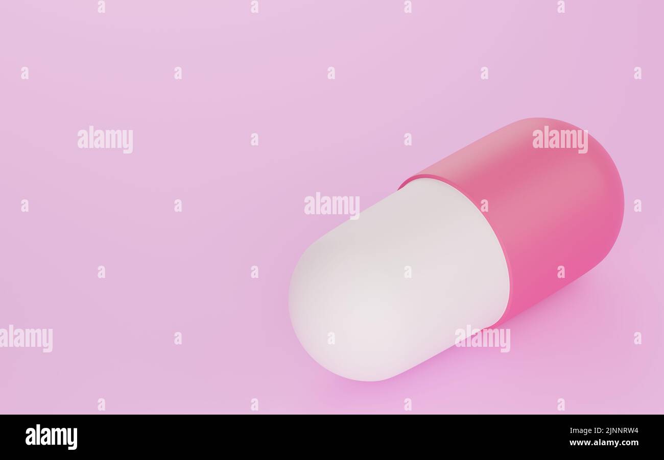 3DCG Drink, pink and white capsules, isometric Stock Photo - Alamy