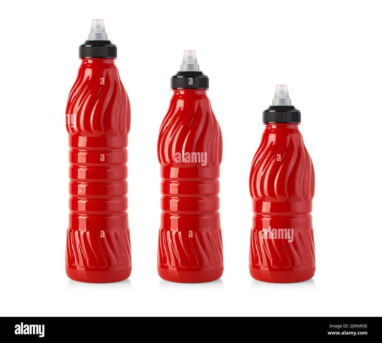 Set Plastic bottles jar with ketchup isolated on white background Stock ...