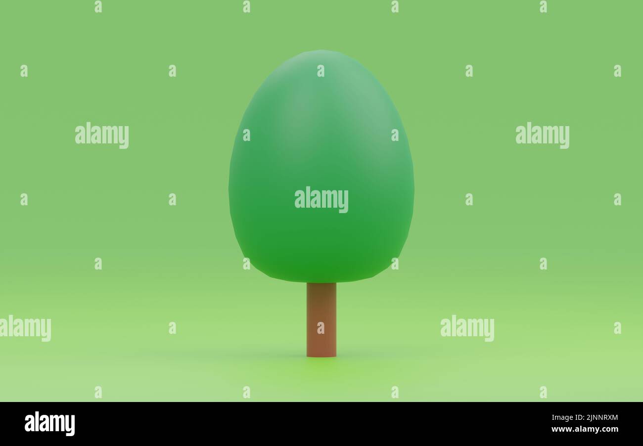 3DCG One round tree, with copy space Stock Photo - Alamy