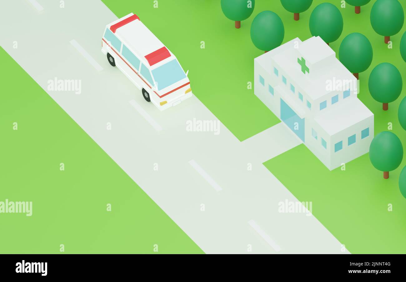 3DCG Hospital and Ambulance Disruptive Emergency Transport Image ...