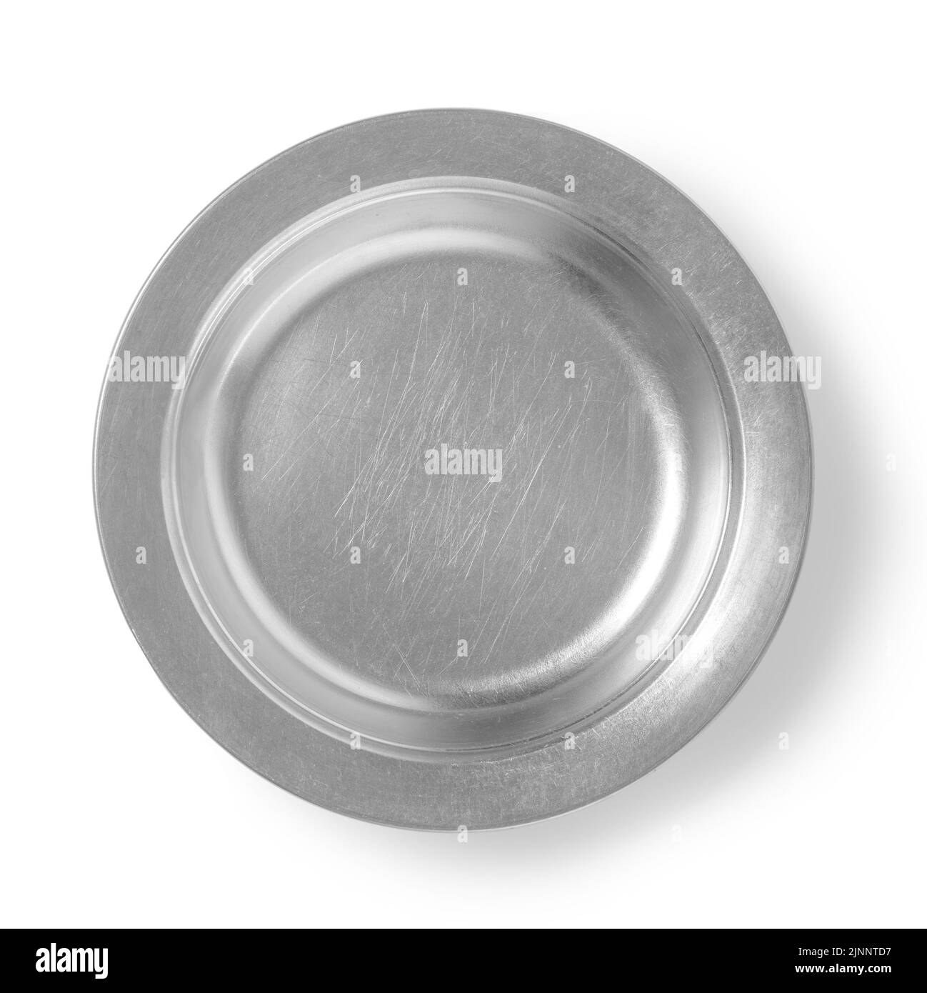 silver metal plate isolated on white background with clipping path ...