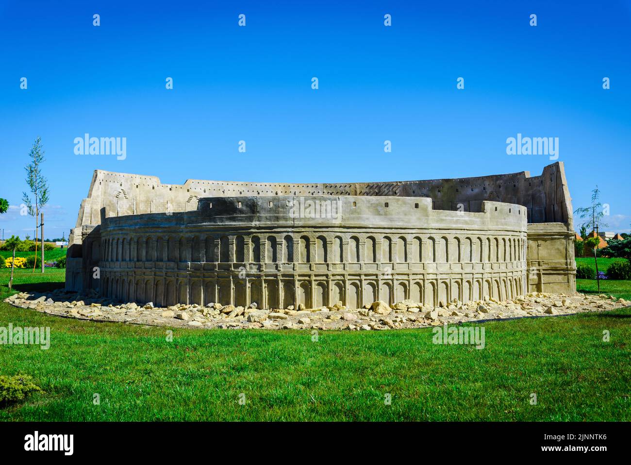 Miniature small Colosseum at summer sunny park Stock Photo - Alamy