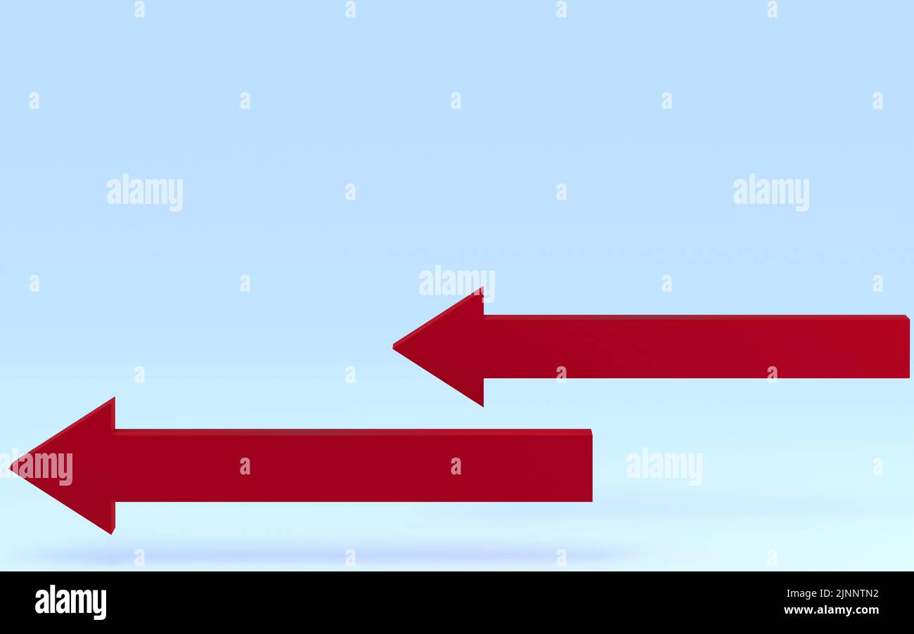 3DCG, blue background and red arrow Stock Photo - Alamy