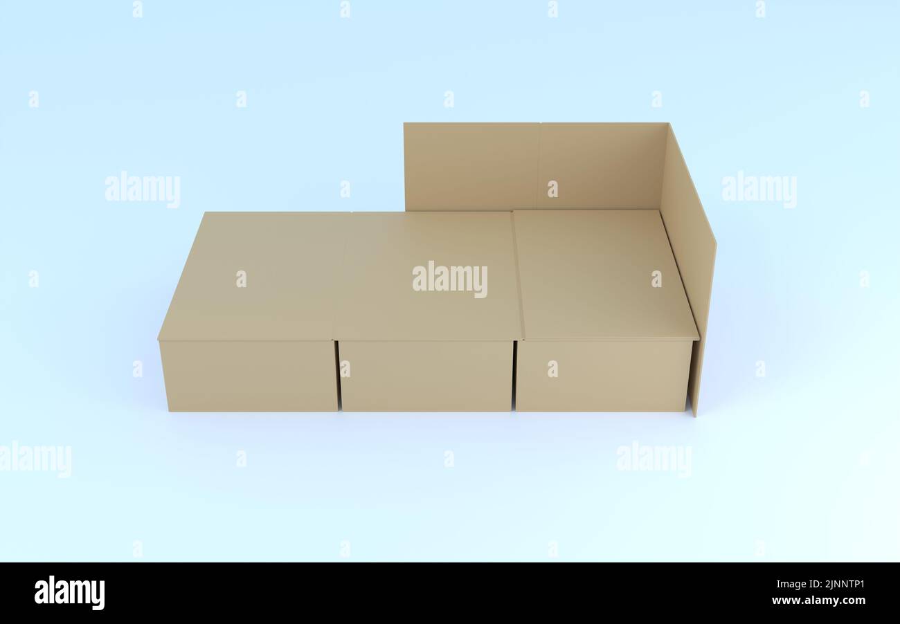 Cardboard bed for emergency and disaster use 3DCG Stock Photo - Alamy