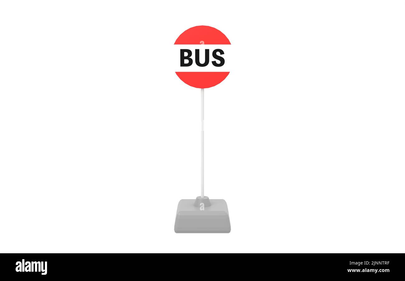 3DCG Simple bus stop (white background), front Stock Photo - Alamy