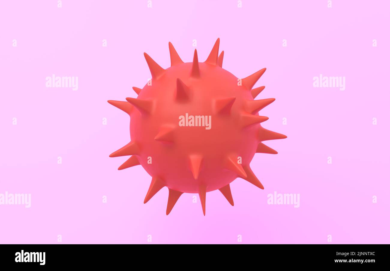 3DCG Red virus with long projections Stock Photo - Alamy