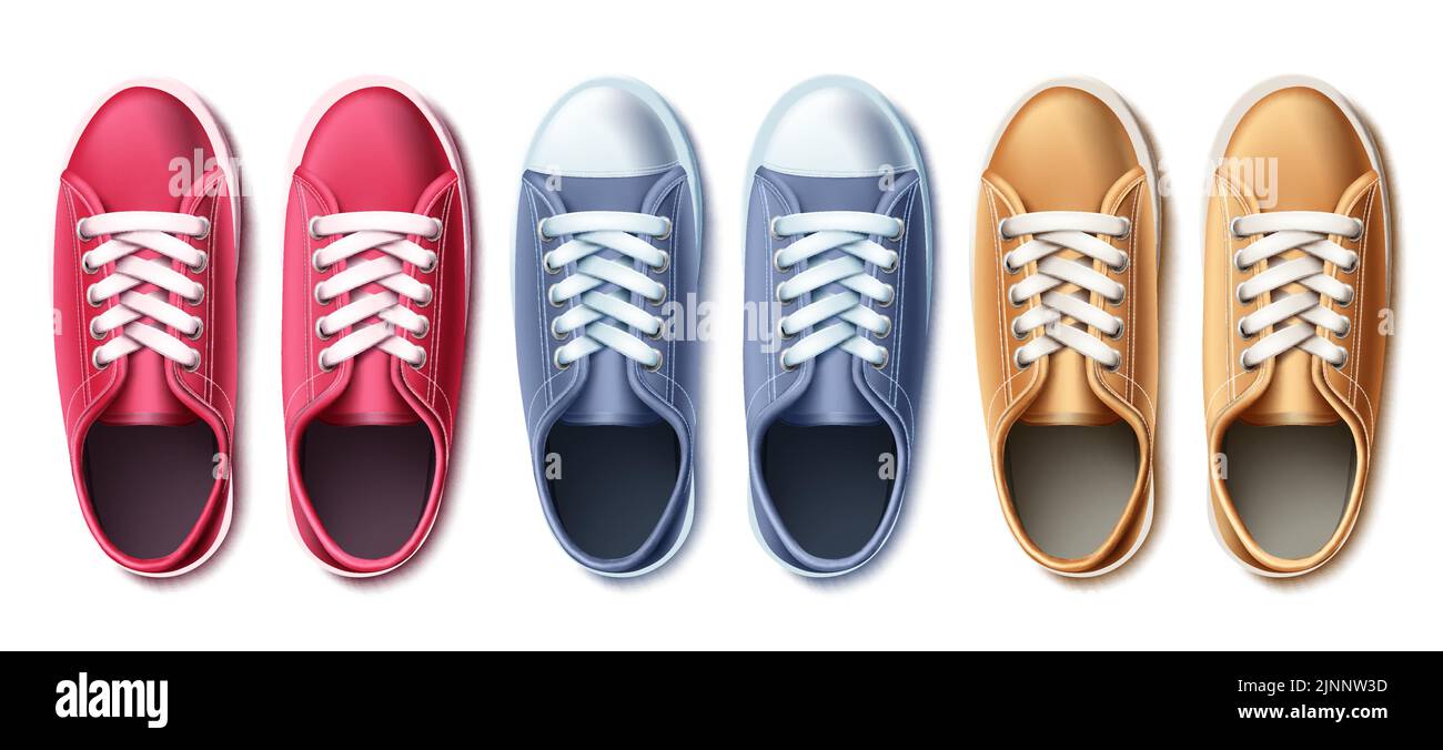 Travel shoes vector set design. Traveler sneakers for casual trend ...