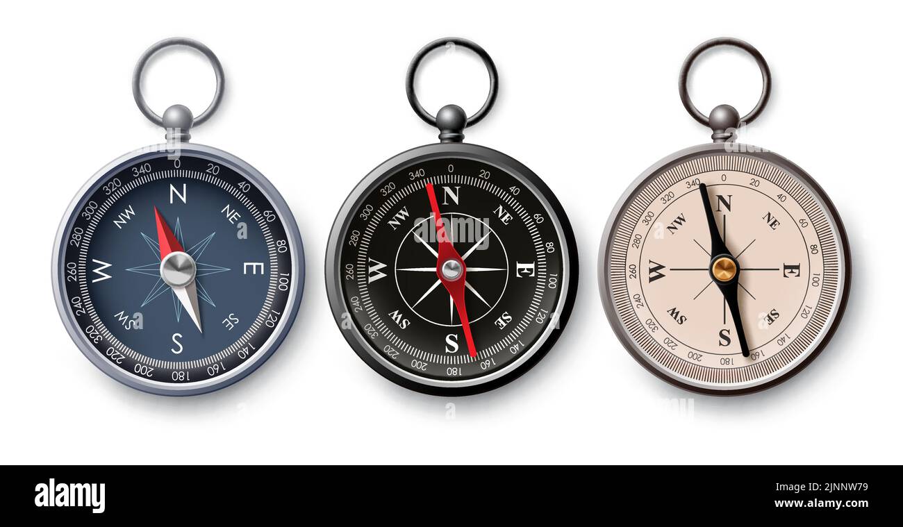 Travel Compass Vector Set Design Compass Navigation Collection For