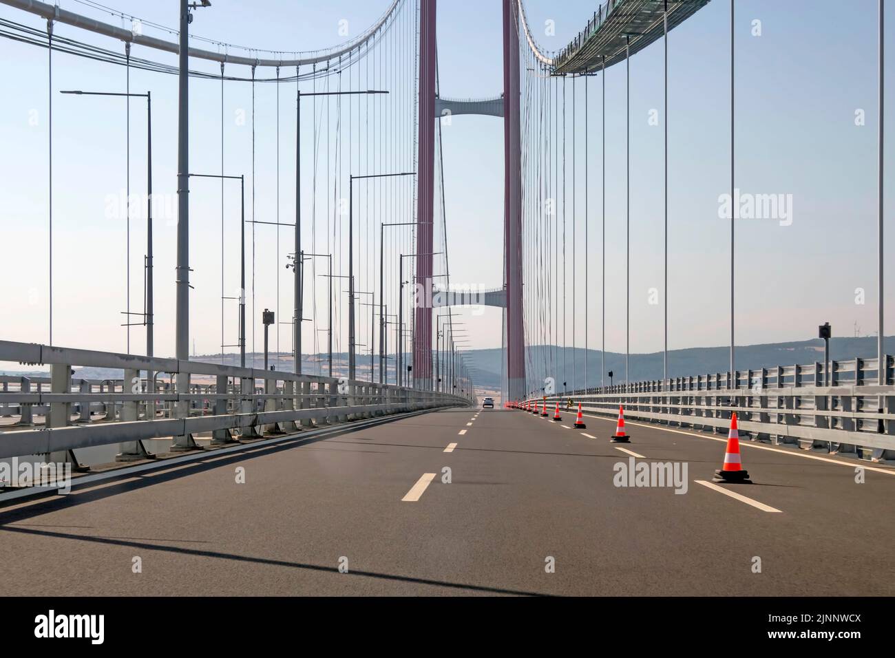 Canakkale,Turkey.August 11, 2022. 1915 Canakkale bridge and highway ...