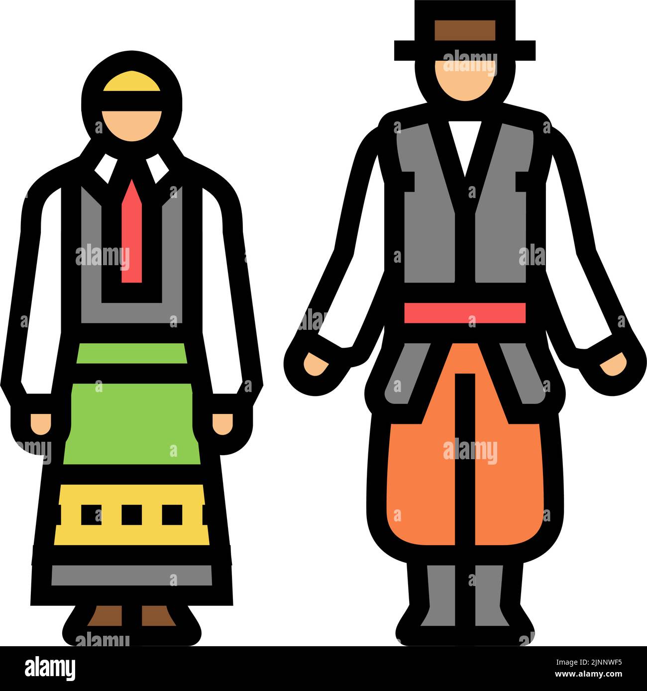 polish national clothes color icon vector illustration Stock Vector ...