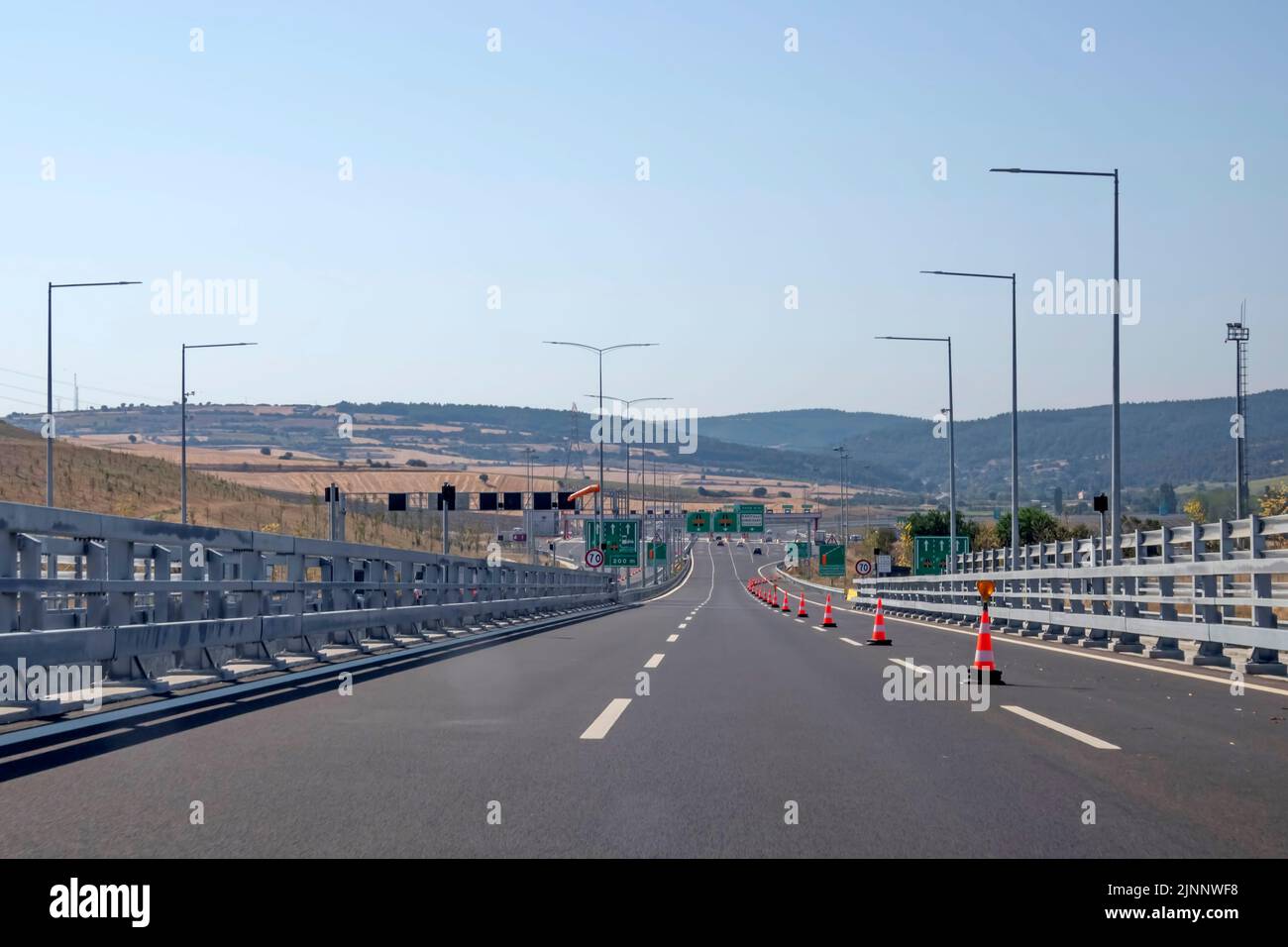 Canakkale,Turkey.August 11, 2022. 1915 Canakkale bridge and highway ...
