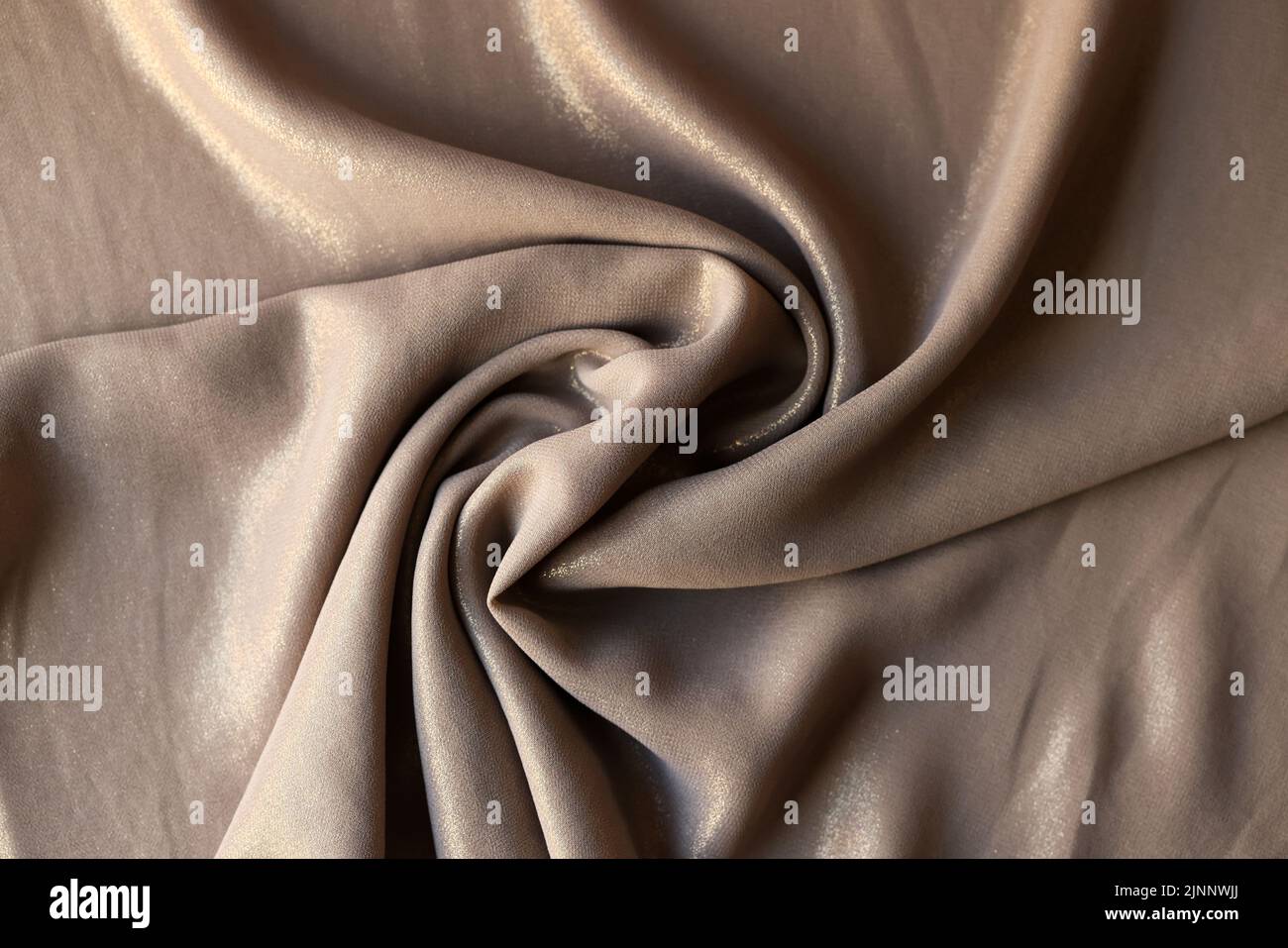 Sample crumpled beige fabric with shiny coating for catalogue Stock ...