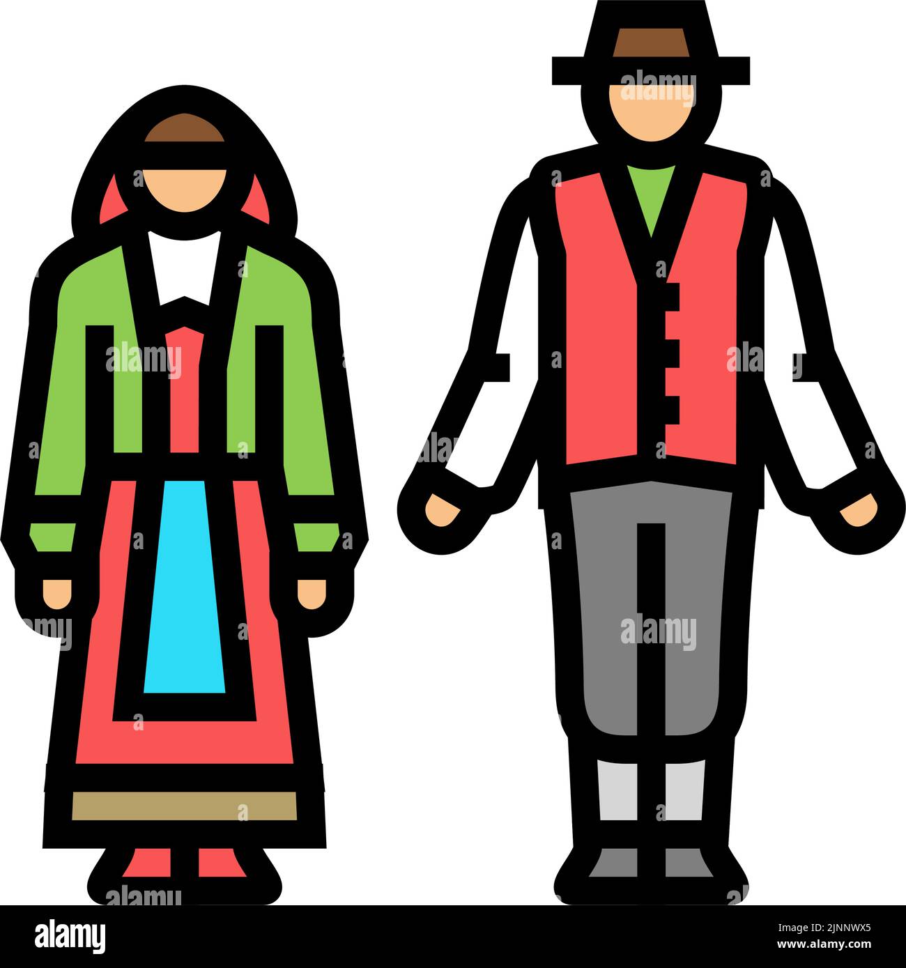 italy national clothes color icon vector illustration Stock Vector ...