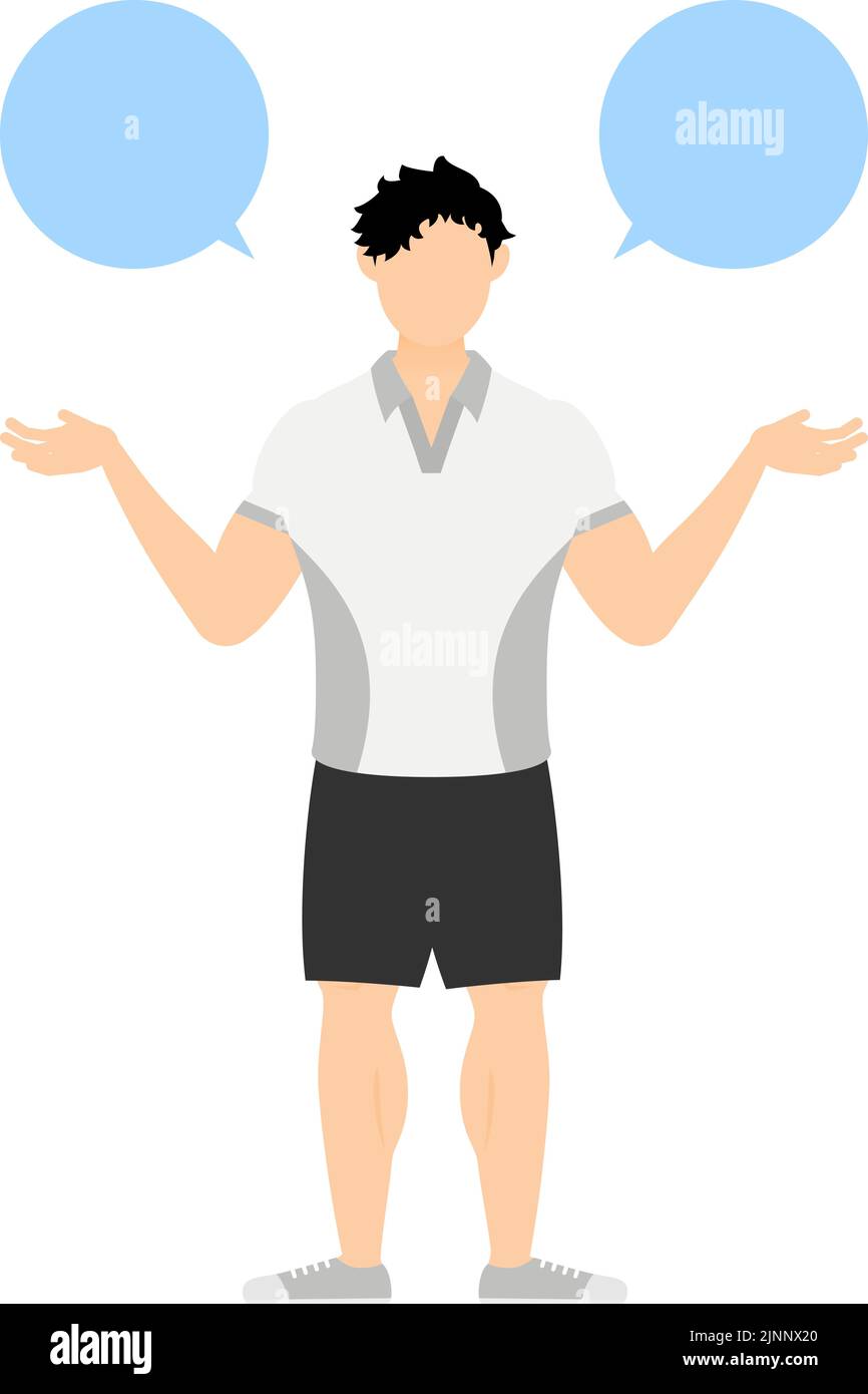 Gym instructor male pose, explaining Stock Vector Image & Art - Alamy