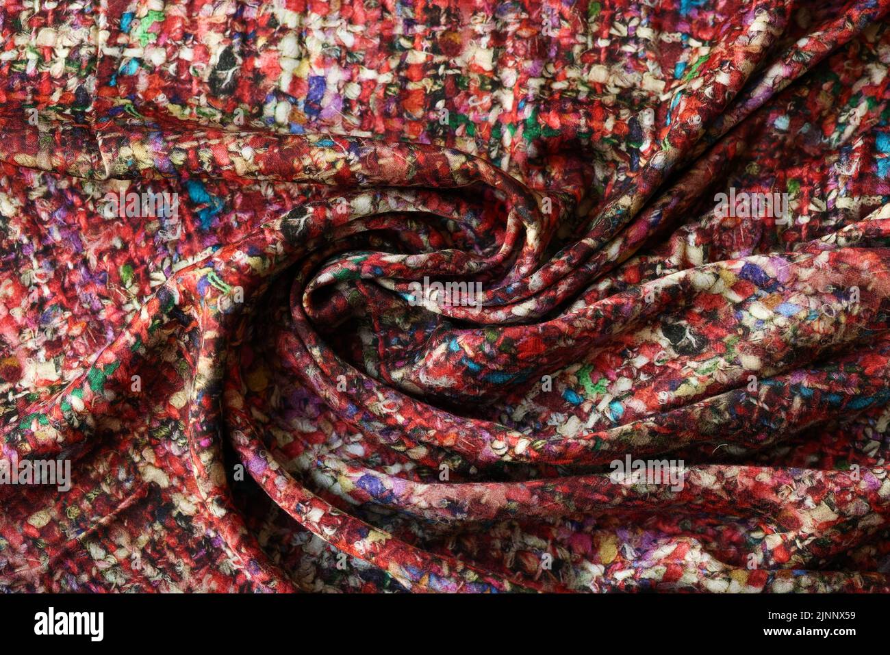 Stylish colorful crumpled fabric tweed texture background Stock Photo ...