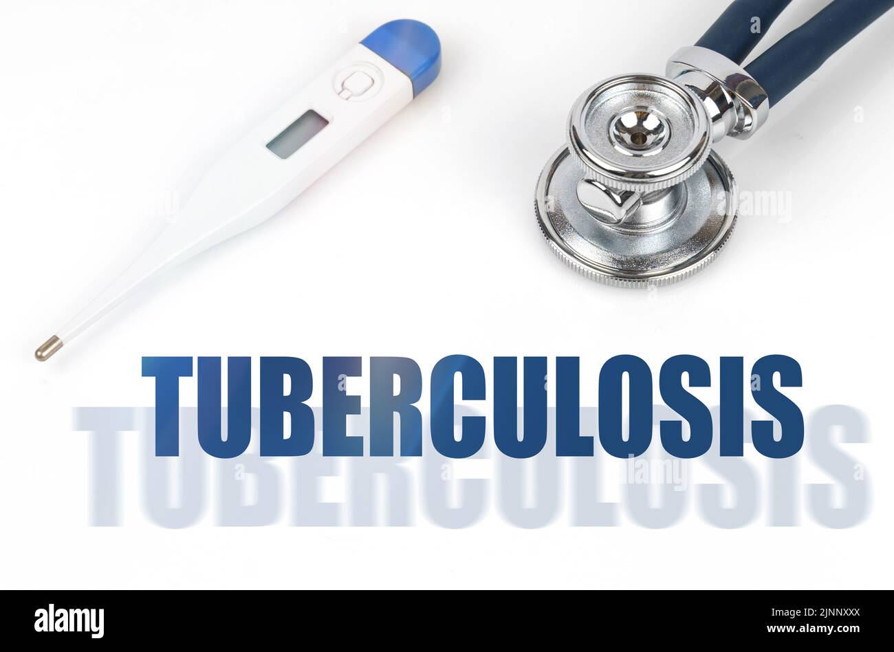 Medicine concept. On a white background, a thermometer and a ...