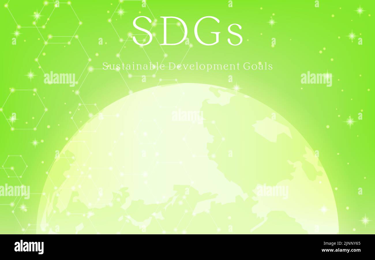 Eco-image of SDGs, glowing earth and SDGs text, shining green ...