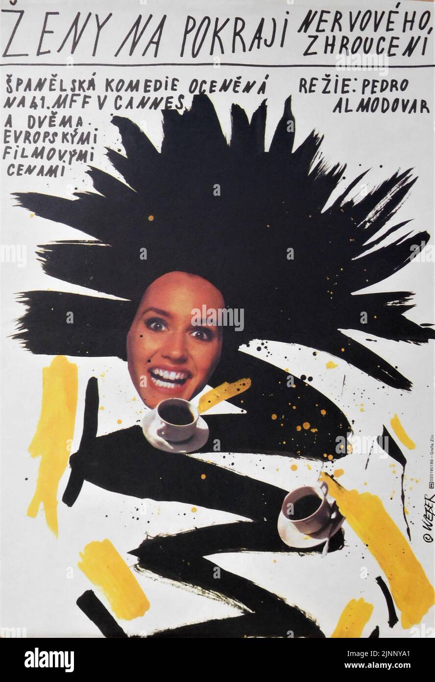 Czech Poster for CARMEN MAURA and ANTONIO BANDERAS in MUJURES AL BORDE ...